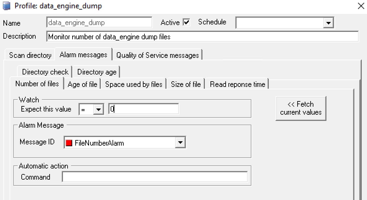 enable number of matching files in quality of service messages