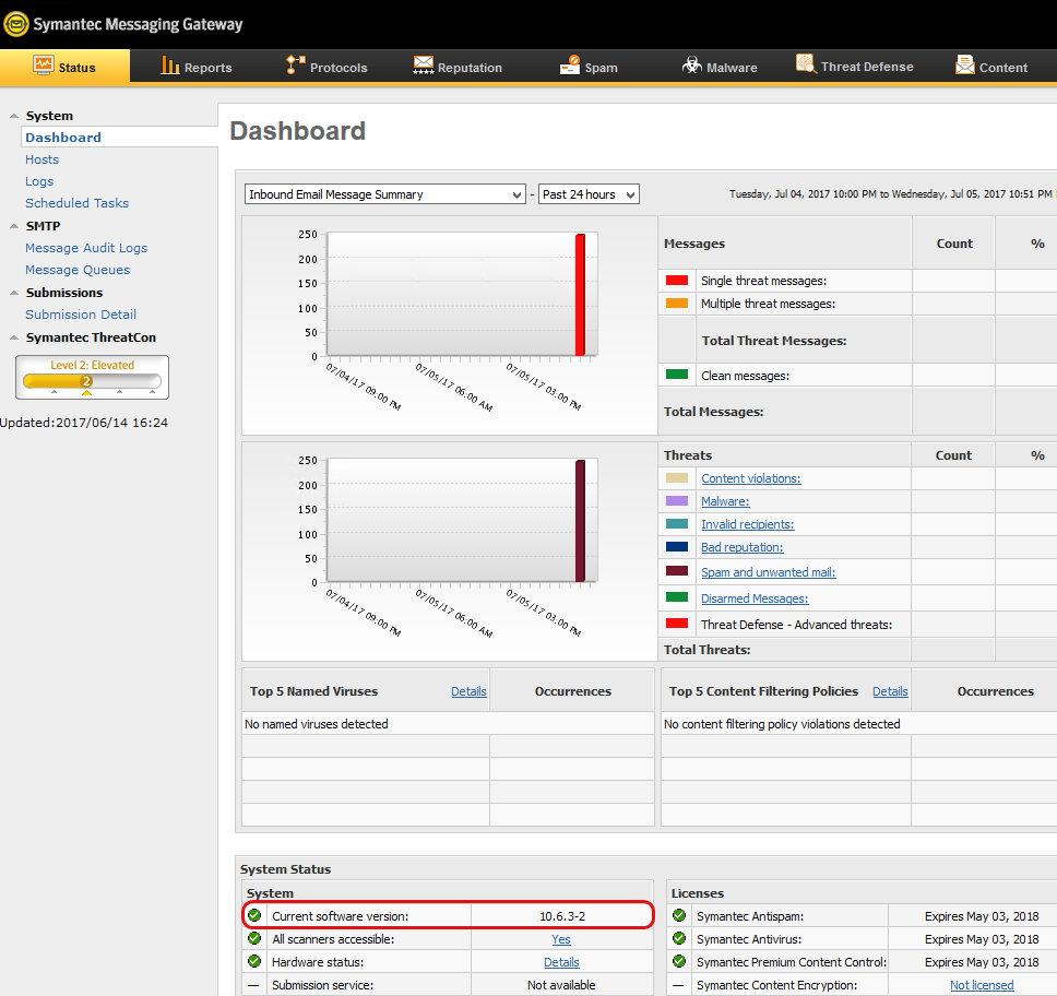 5 after logging in detailed version number will be displayed in system ...
